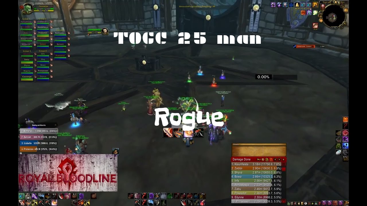 World Of Warcraft | 50/50 - TOGC 25 man (Rogue POV) - YouTube