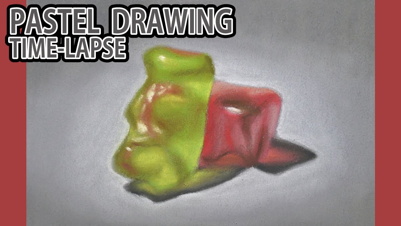 [パステル タイムラプス] 50分で描くリアルなグミのメイキング | Pastel Drawing Time Lapse - YouTube