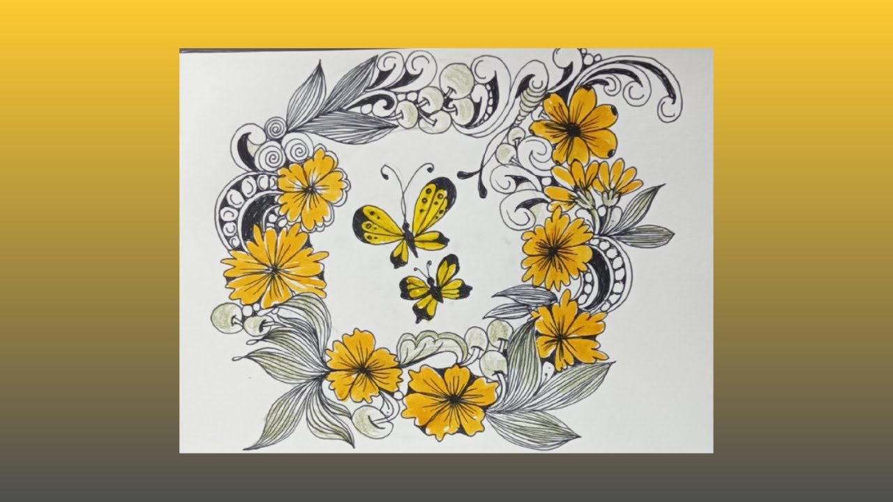 Zentangle Pattern with Butterfly// Creative tangle Pattern//Beautiful ...