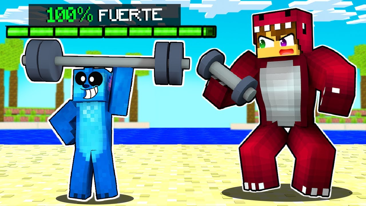 ¡NOS CONVERTIMOS en los MAS FUERTES de MINECRAFT! 😂💪 GIMNASIO con ...