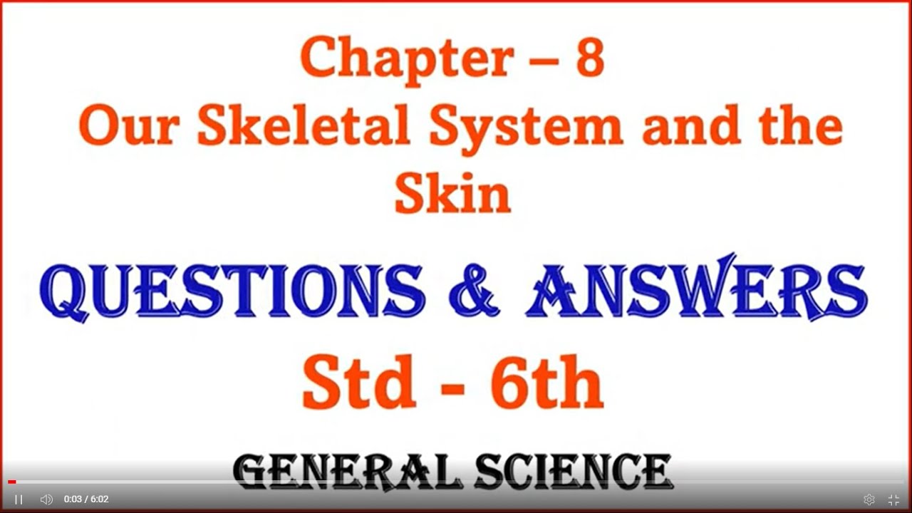 Exercise | Our Skeletal System and the Skin | Question Answers | Class ...