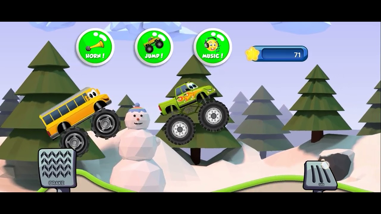 learn colors monster track race 😜 monster game 😱 fanny cars color ...