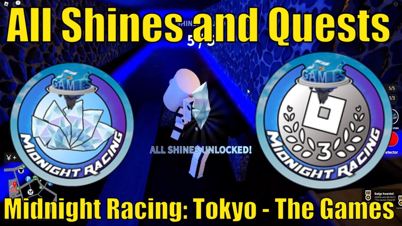 All 5 Shine Locations in Midnight Racing: Tokyo | All Badges for The ...