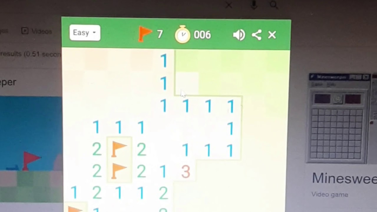 Beating google minesweeper easy mode in 15 second - YouTube
