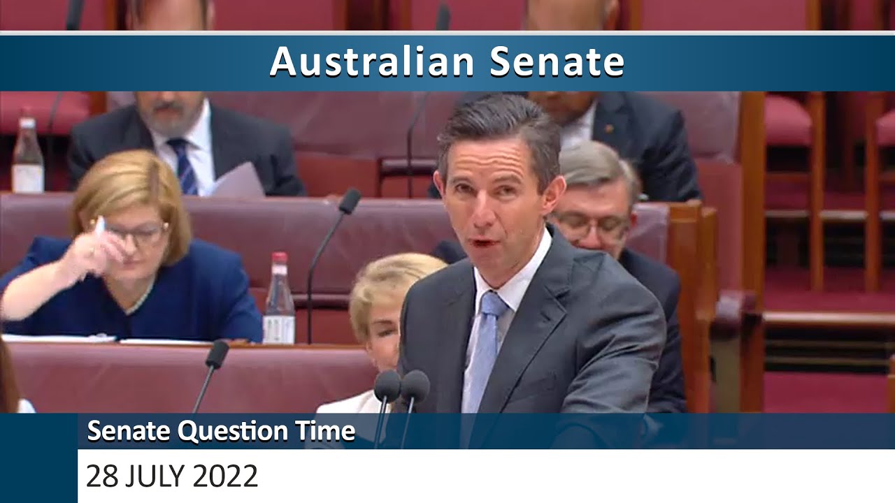 Senate Question Time - 28 July 2022 - YouTube