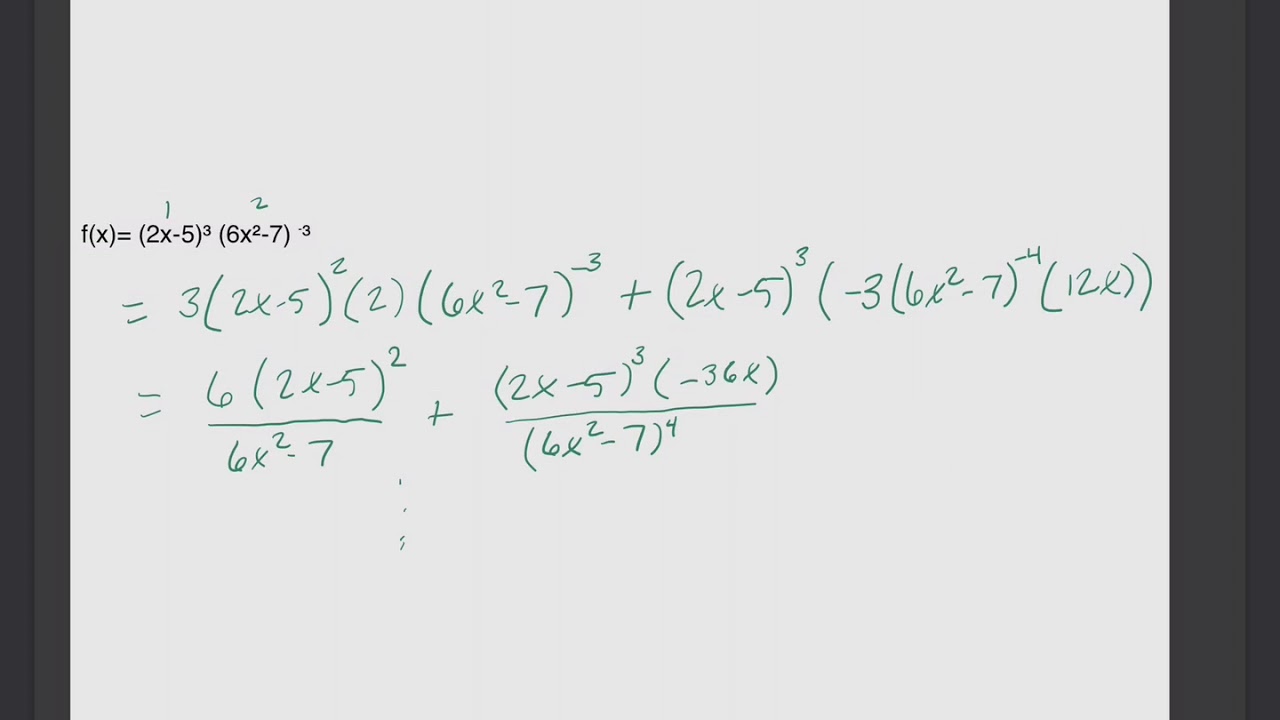 Derivatives: Chain Rule with Product and Quotient Rule Examples - YouTube