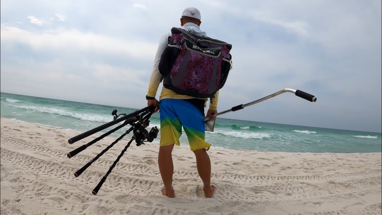 Navarre Beach Surf Fishing for Pompano and Whiting! - YouTube
