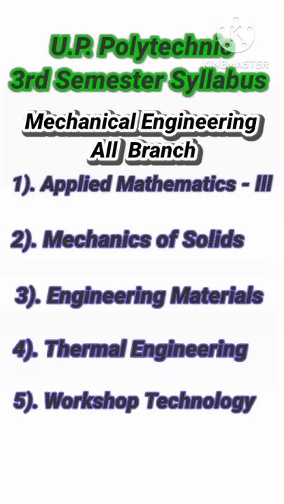U.P. Polytechnic 3rd Semester Syllabus Mechanical Engineering All Branch #shorts #ytshorts - YouTube