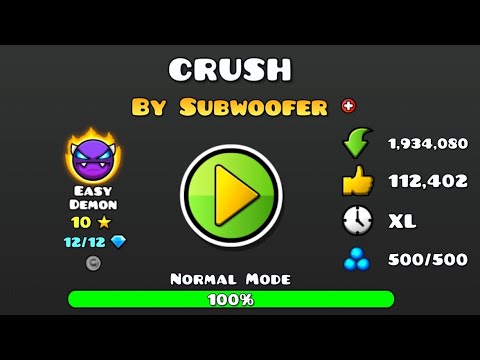 25th Demon Completed! Crush by Subwoofer! Geometry Dash - YouTube