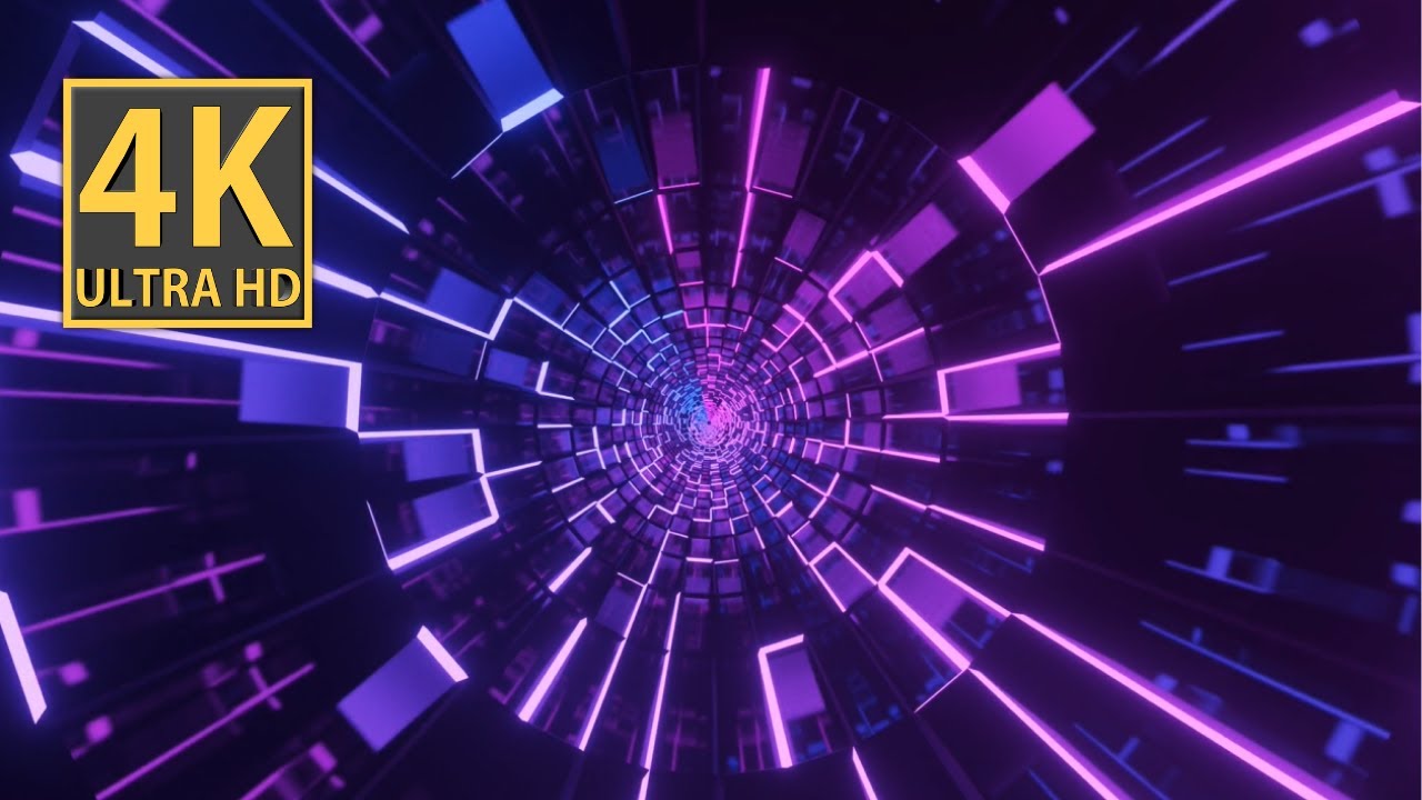 Abstract Background Video 4k Wallpaper TV Pink Blue Metallic Tunnel VJ ...