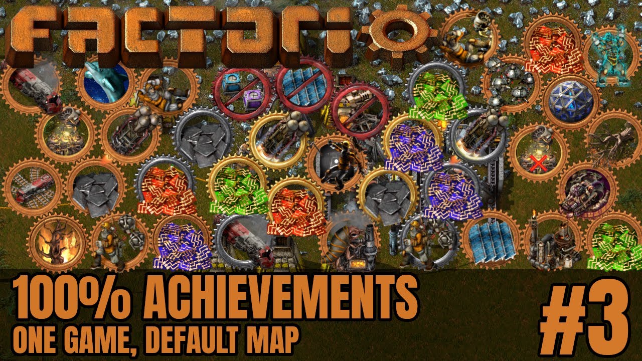 Factorio 100% Achievements | Default Map | #3 Iron Mass Production ...