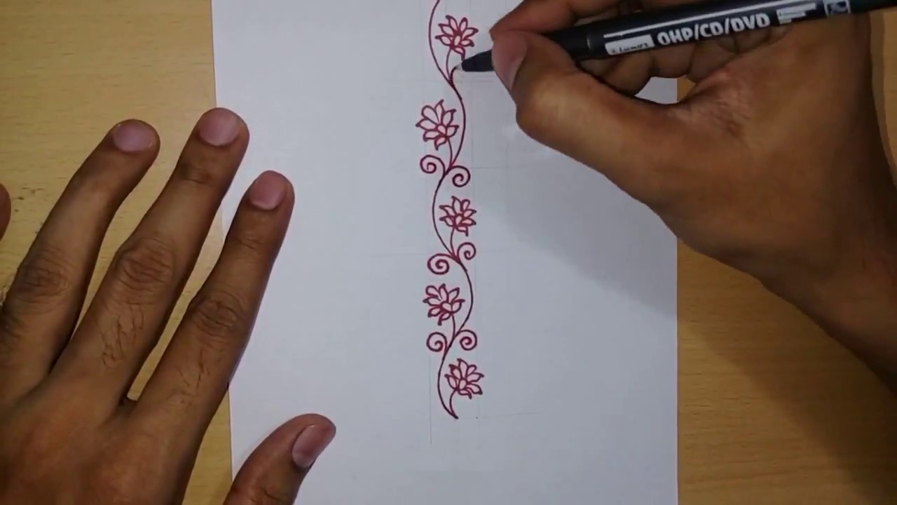 how to make simple small border designs - YouTube