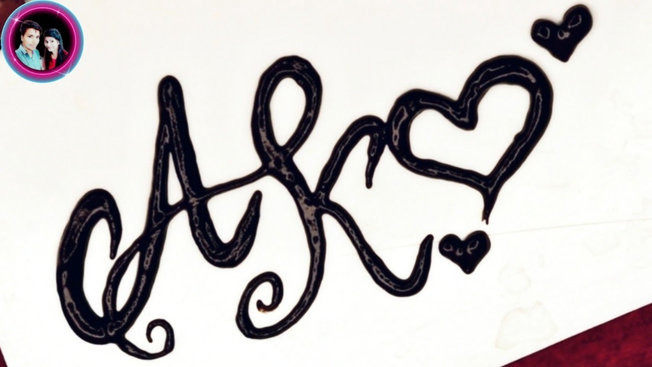 How to Make A♥K Letter Tattoo Designs|@Sakshiartofmehndi|Beautyful ...