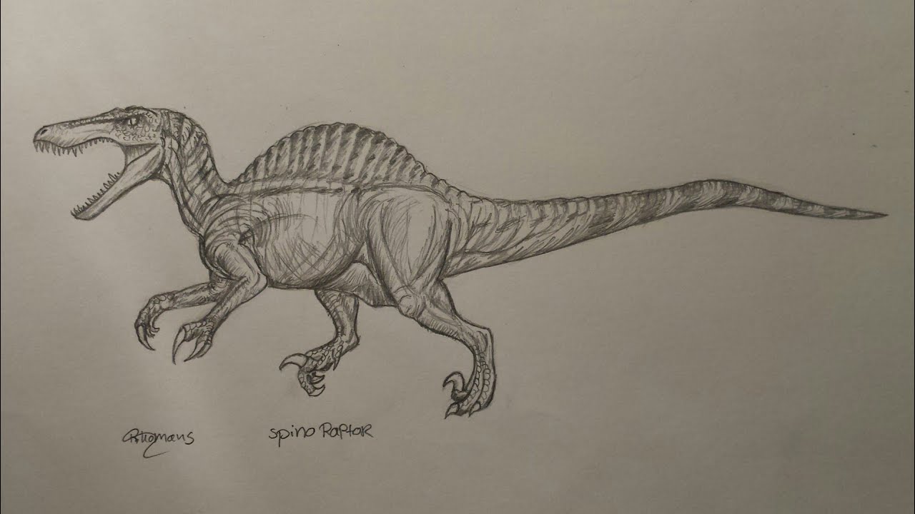 How to draw spinoraptor from jurassic world evolution part 2 - YouTube