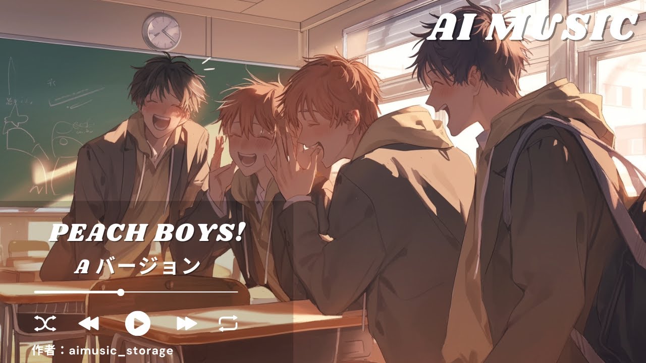 Peach Boys!(ver. A) -サマーソング｜ビーチでの甘酸っぱい青春体験 | AI music Japanese rock #sunoai - YouTube