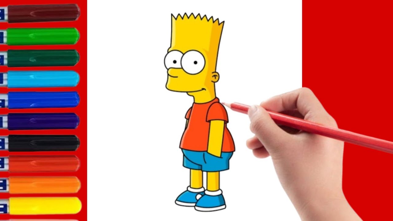 How To DRAW BART SIMPSON step by step, easy - YouTube