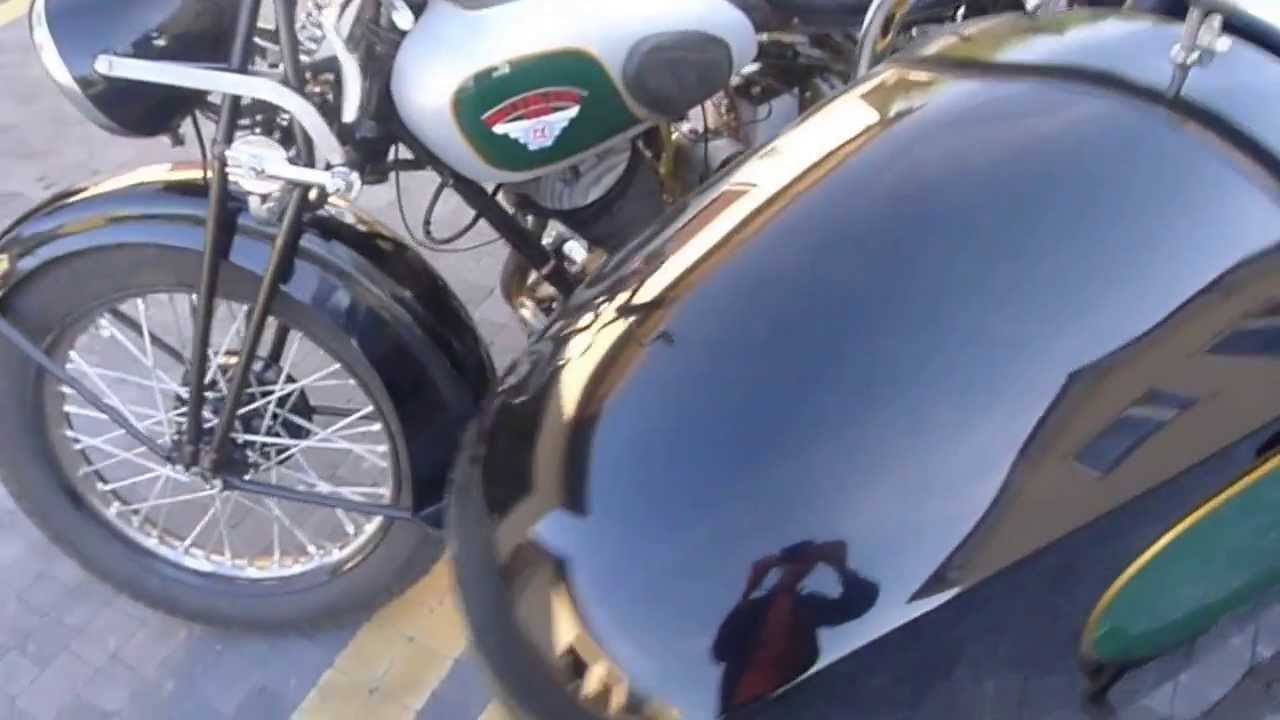 Motorcycle the Sokół 600 RT + basket from 1937 year. - YouTube