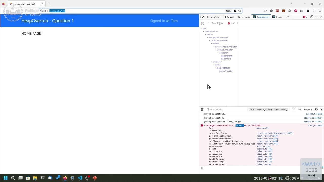 WA1-2023-L20: React Router exercise - YouTube