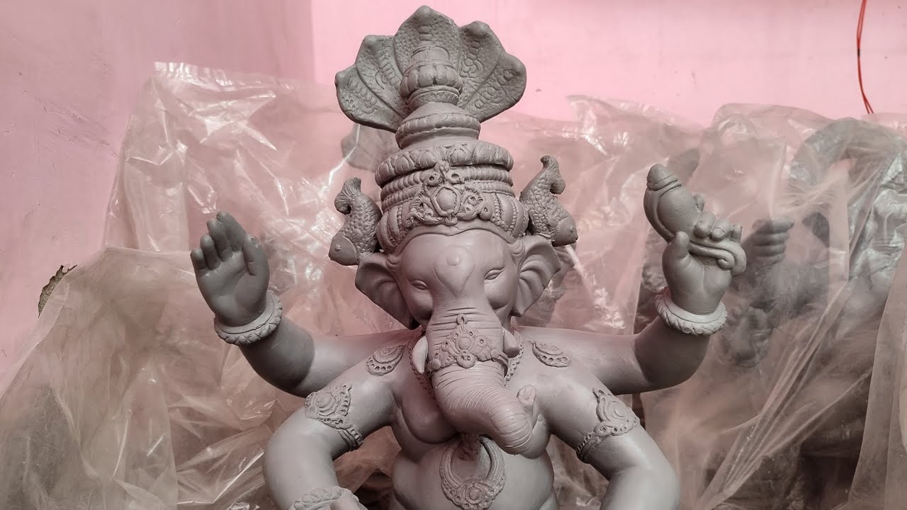GANPATI making with MOULD / How to make ECO-FRIENDLY GANESHA IDOL 2ft ...