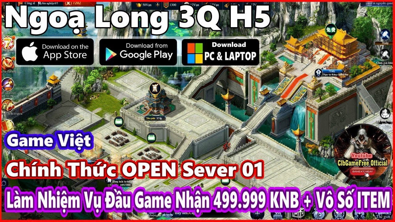 Game Ngoạ Long 3Q H5 : Làm Nhiệm Vụ Đầu Game Nhận 499K KNB + Vô Số ITEM ...