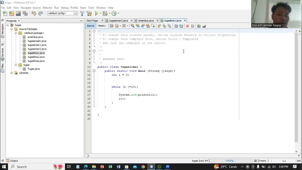 Tugas 5 While Loop Perulangan Part 1 Algoritma Dan Pemograman Semester 2 Youtube