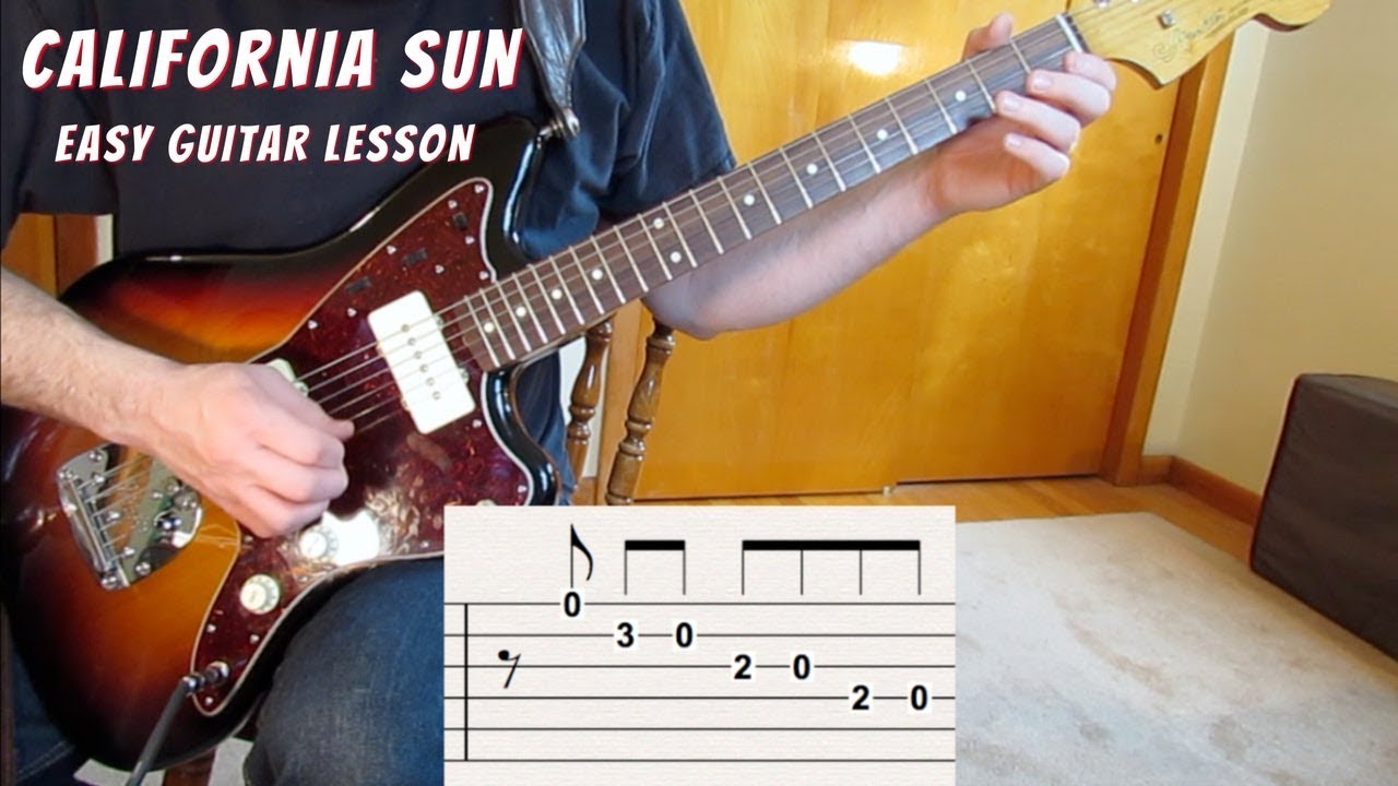 Easy Guitar Lesson: California Sun [tabs!] - YouTube