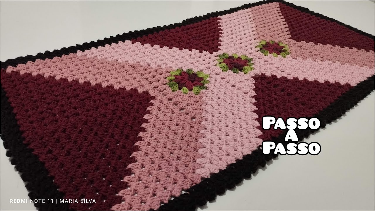 Tapete retangular de crochê fácil usando sobras Passo a passo - YouTube