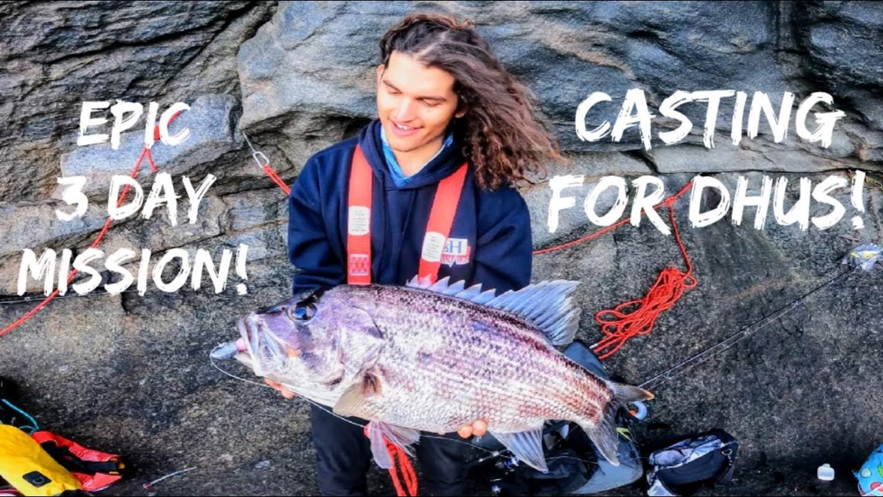 LAND BASED DHU FISH! Crazy 3 day south coast rock fishing adventure. Ep ...