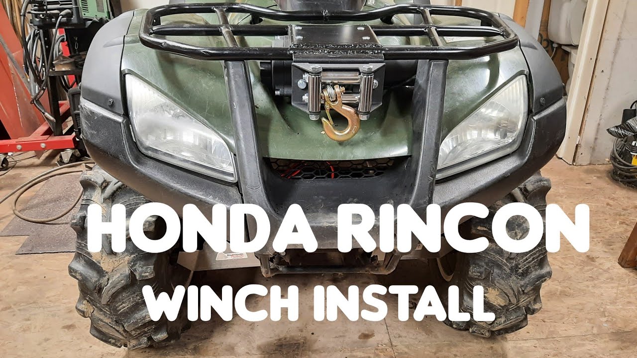 Honda Rincon Winch install. - YouTube