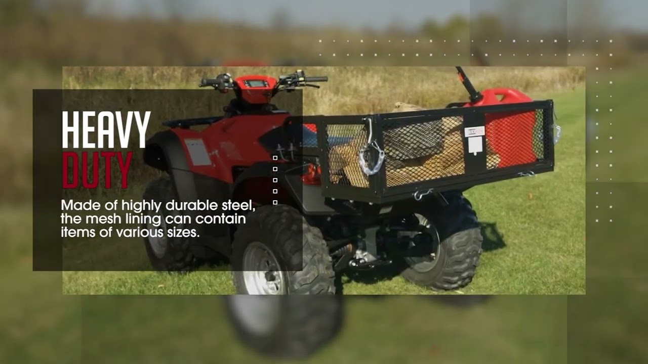 Black Widow Steel ATV Rear Rack Drop Basket with Tailgate - YouTube