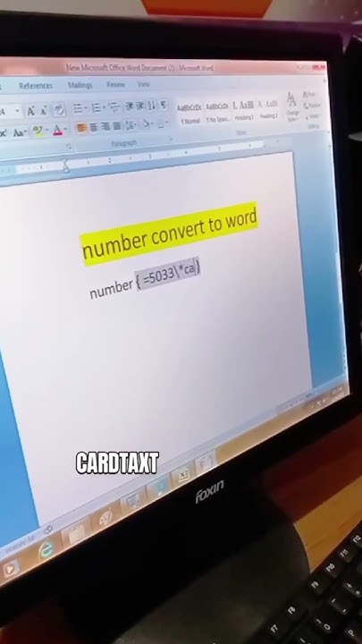 How to convert number into text in Ms word. #msword#tally#exvel#computer#harda - YouTube