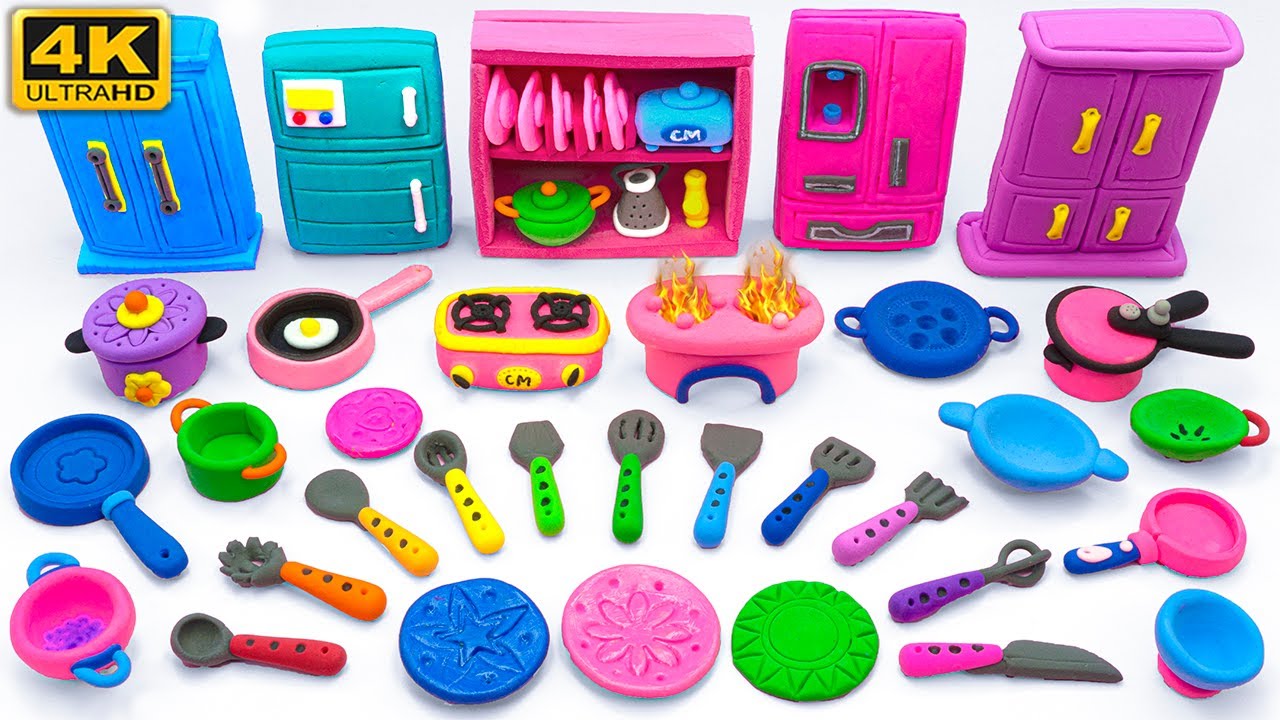 ️ Unboxing Blind Box Miniature Clay full Kitchen Set | Clay Cooking Toy ...