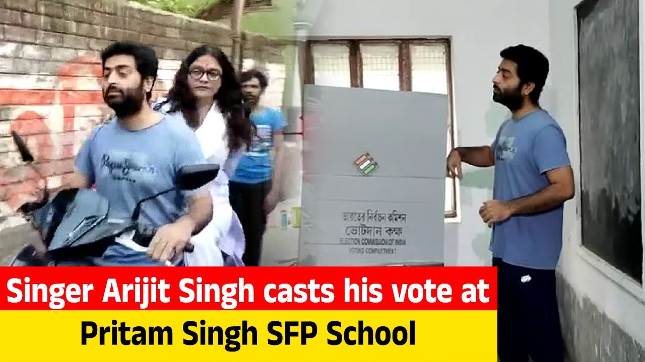 Singer Arijit Singh casts his vote at Pritam Singh SFP School - YouTube