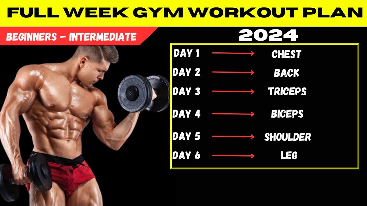 Full week Gym workout plan at gym for beginners | bodybooster - YouTube