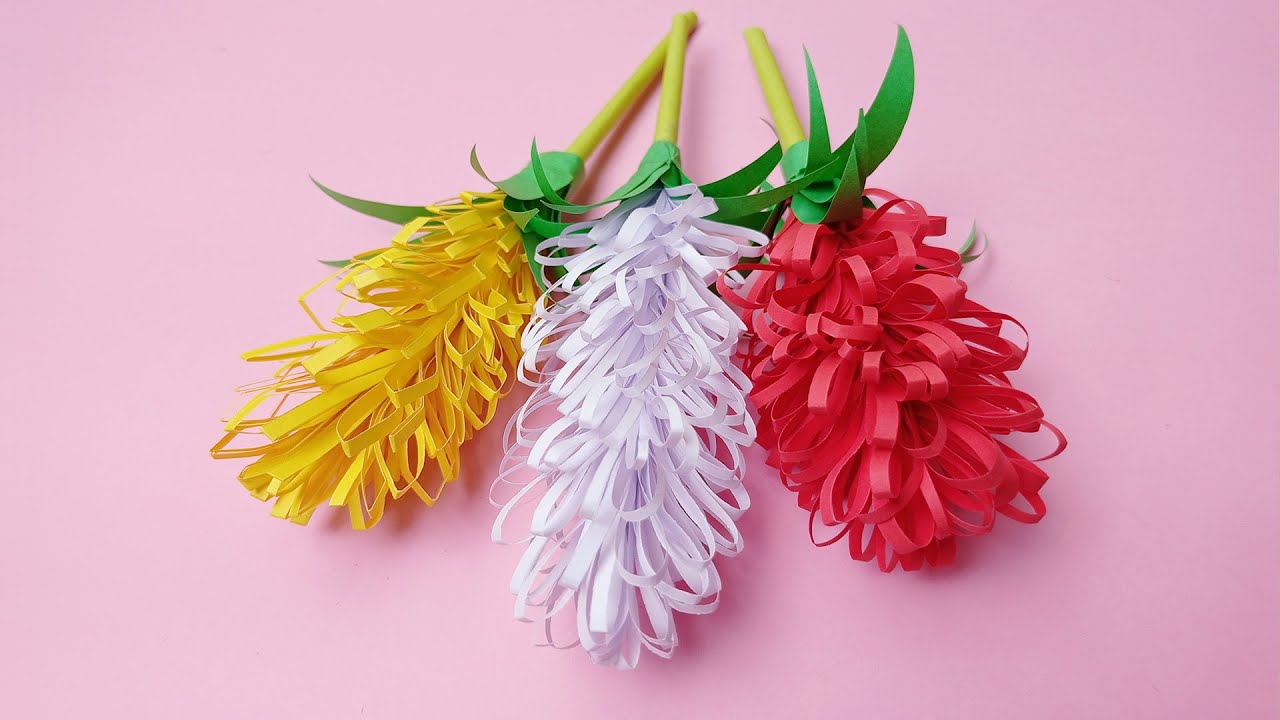 Beautiful Paper Sticky Flower | Paper Craft | DIY - YouTube