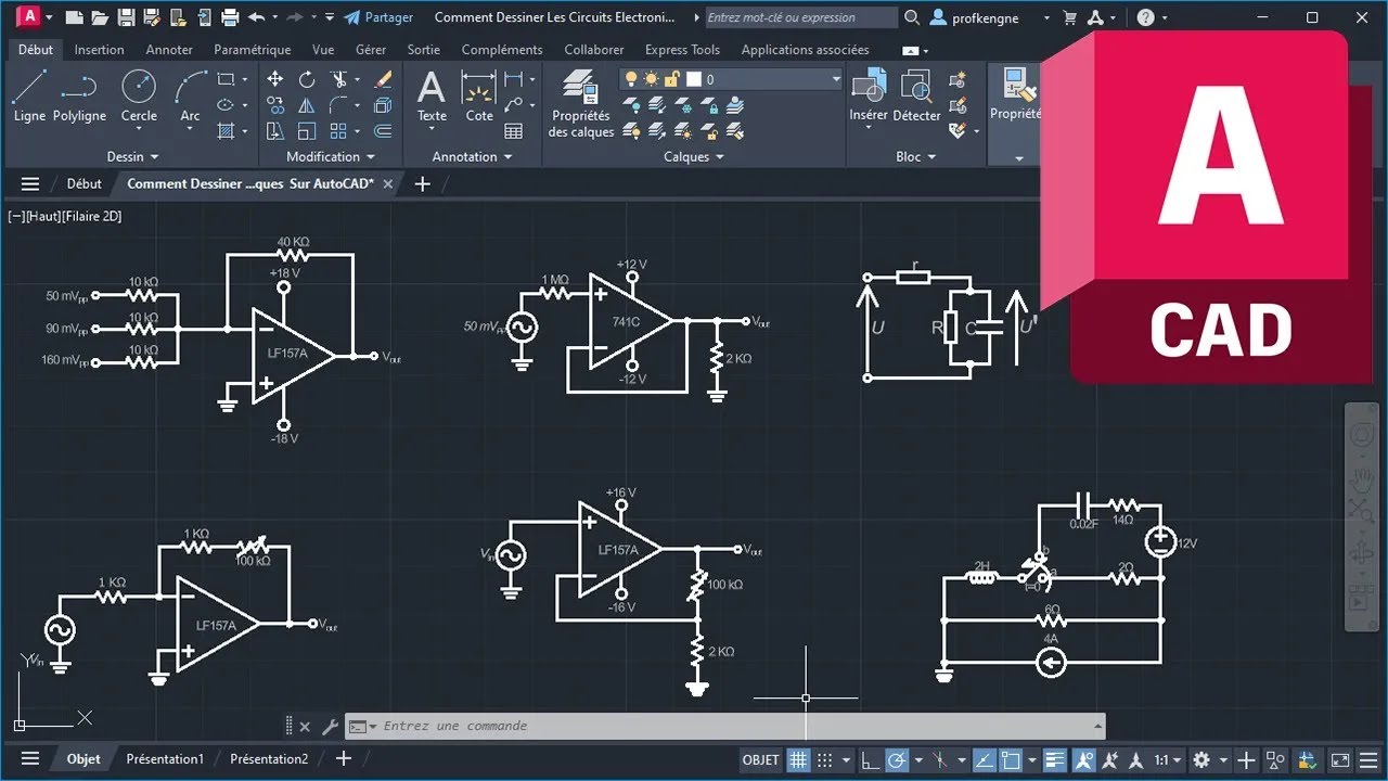 Comment Dessiner Les Circuits Electroniques Sur AutoCAD - Partie 2 ...