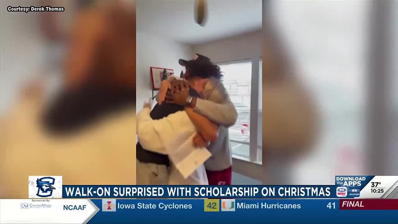 Creighton's Shane Thomas surprised with scholarship - YouTube