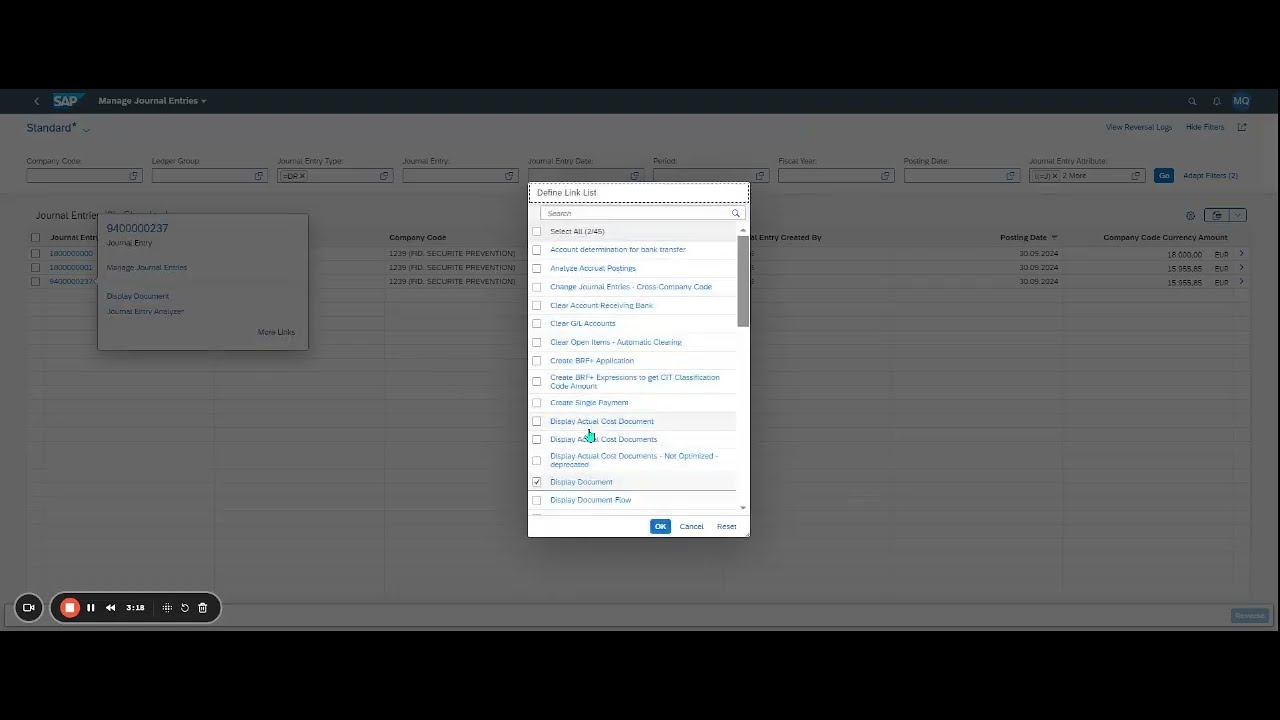 How to analyse journal entries with the Fiori App - YouTube