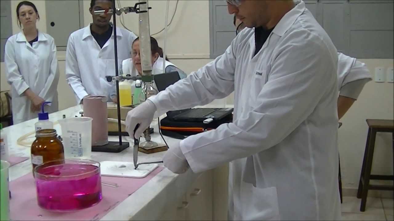 Reação de Sódio metálico em água - YouTube
