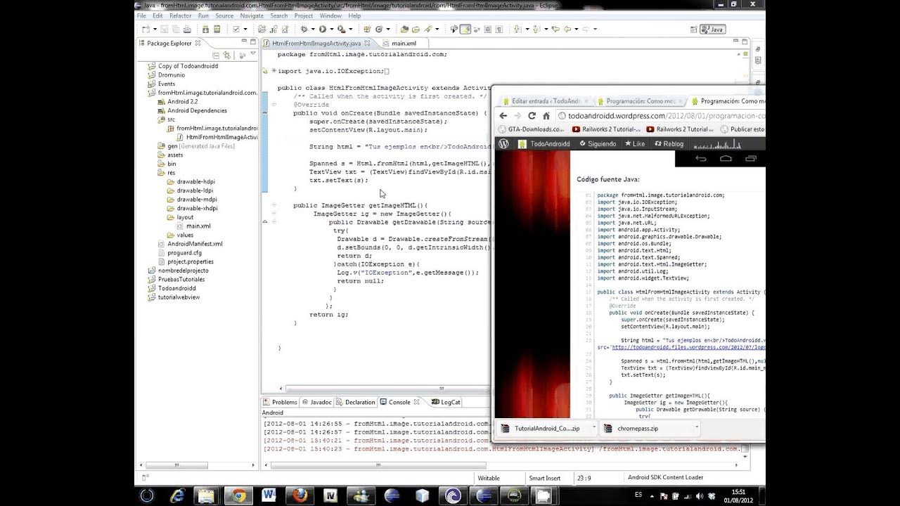 4.Curso Programacion Android: Como mostrar imagen img scr en formato HTML con fromHTML - YouTube