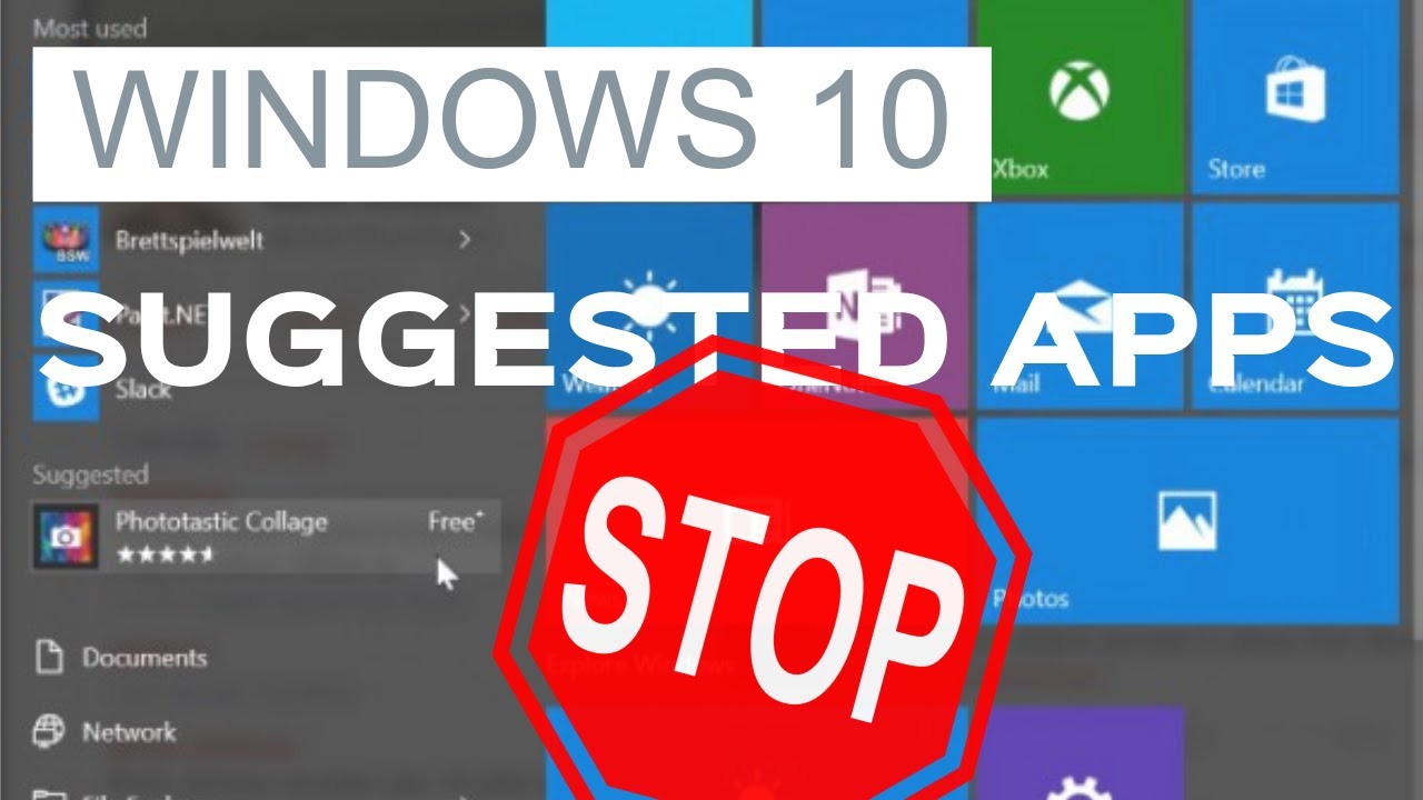 How To Turn Off Windows 10 Start Menu Suggestions / ads - YouTube