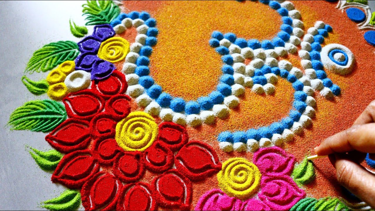 Om rangoli design for shivratri | latest Attractive rangoli for ...