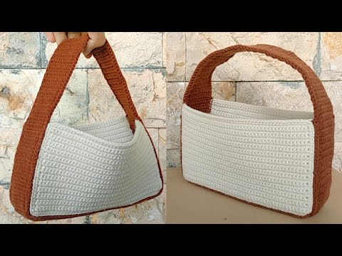 Tas Rajut Kekinian Simple untuk Pemula | Crochet Shoulder Bag Easy ...