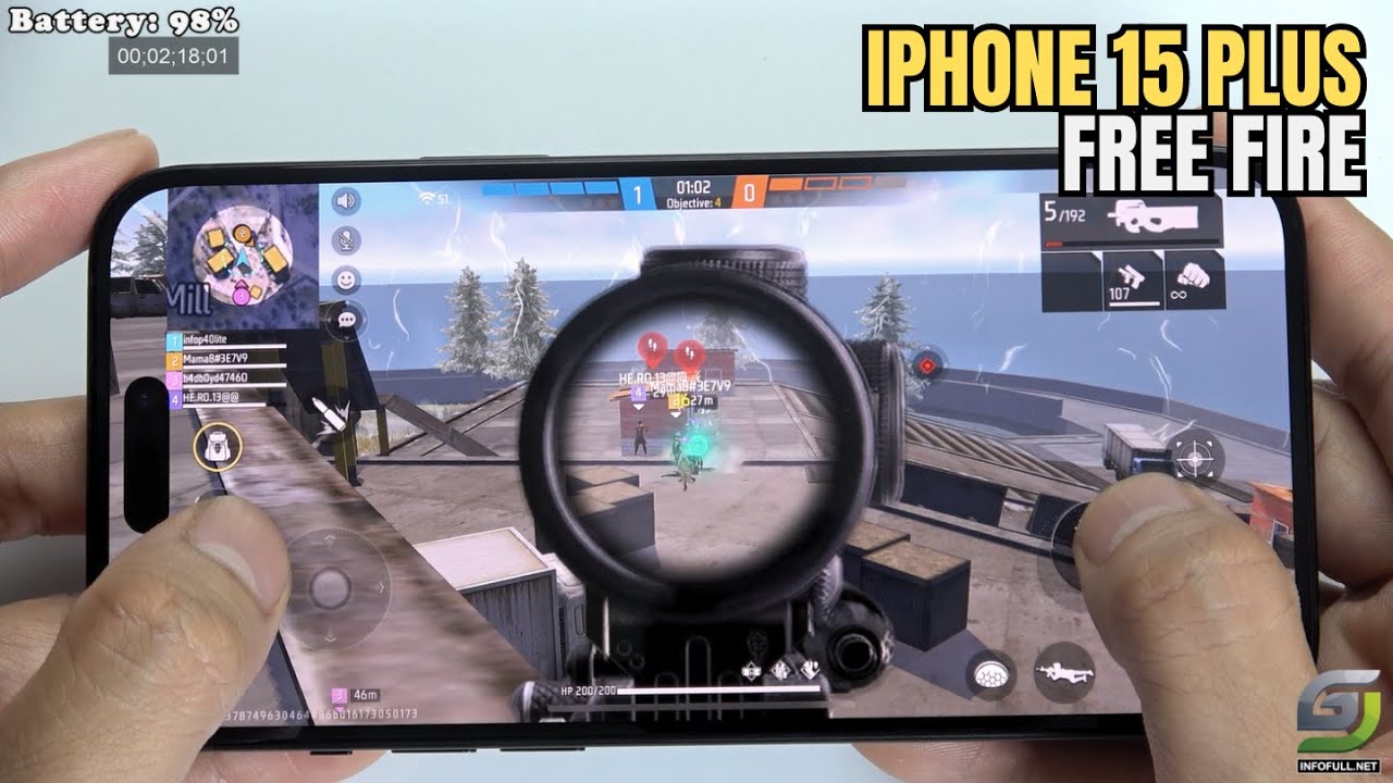 iPhone 15 Plus test game Free Fire Mobile - YouTube
