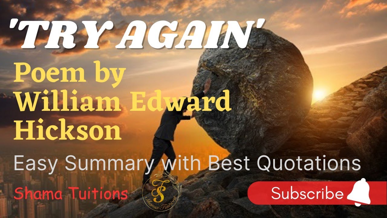 try again summary| poem try again - YouTube