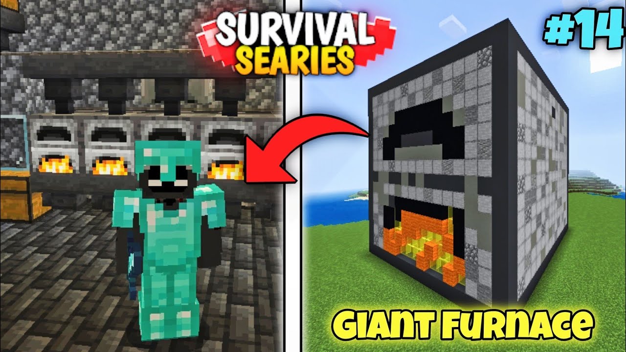 Building A Giant Furnace For Smelting in Minecraft Survival || EP-14 ...