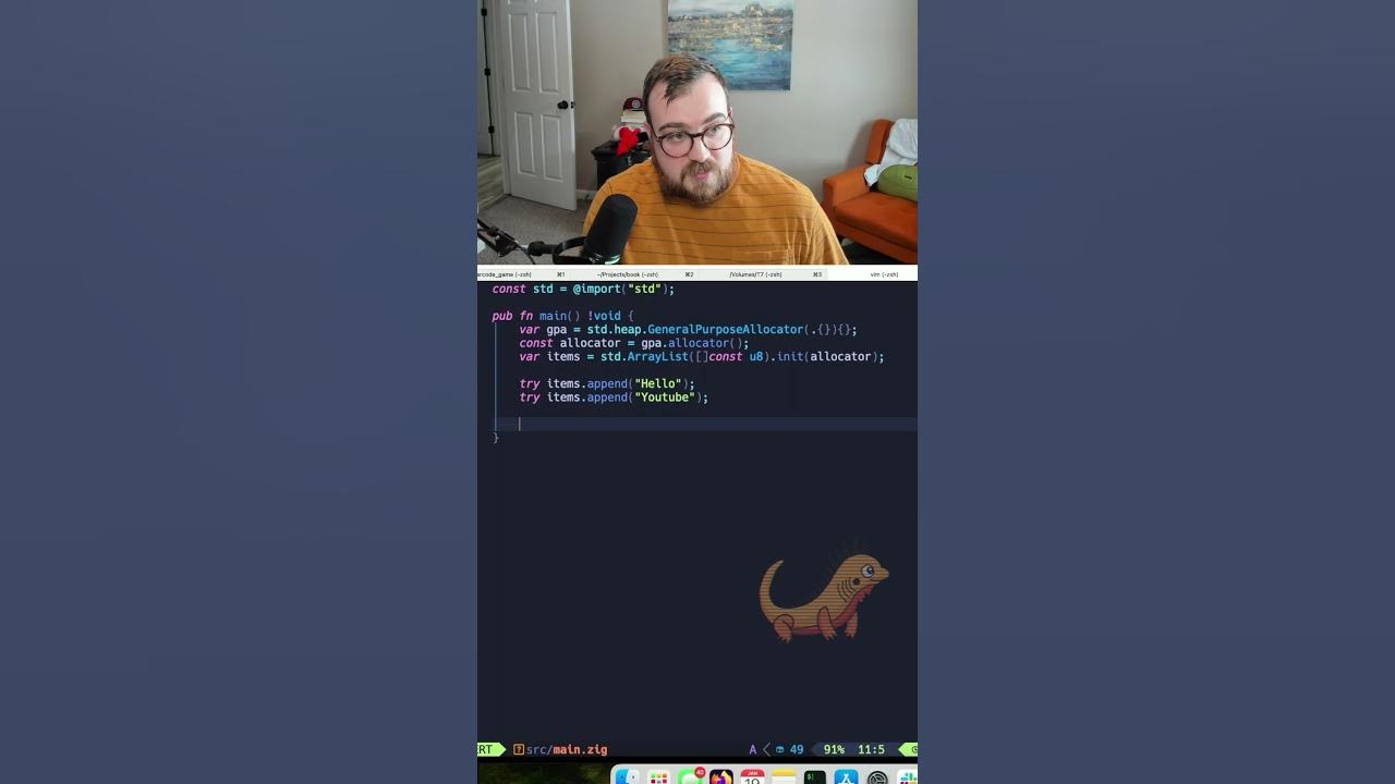 How to detect memory leaks in Zig with the General Purpose Allocator GPA #ziglang #zig # ...