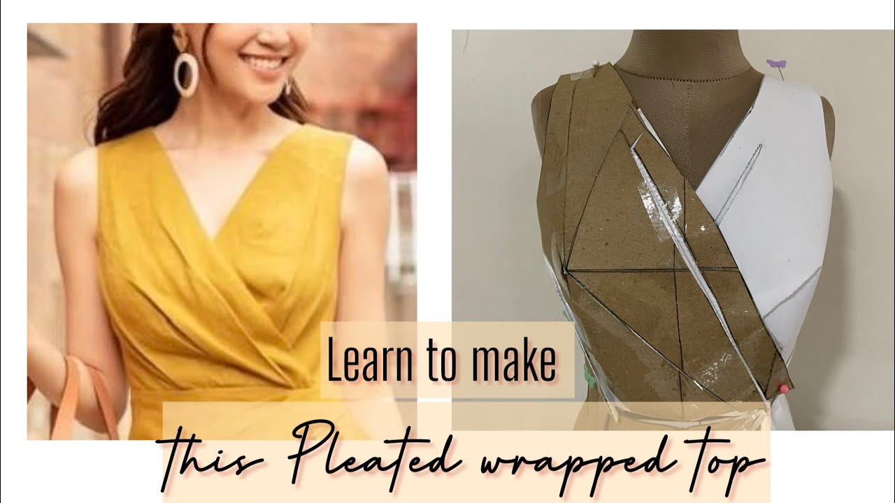 PLEATED WRAPPED TOP PATTERN DRAFTING CLASS DAY 51/100 #sew #patternmaking #patterncutting #top ...