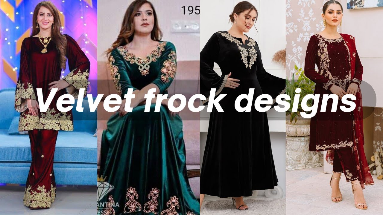 Velvet frock design & Winter Velvet frock design & velvet frock designs ...