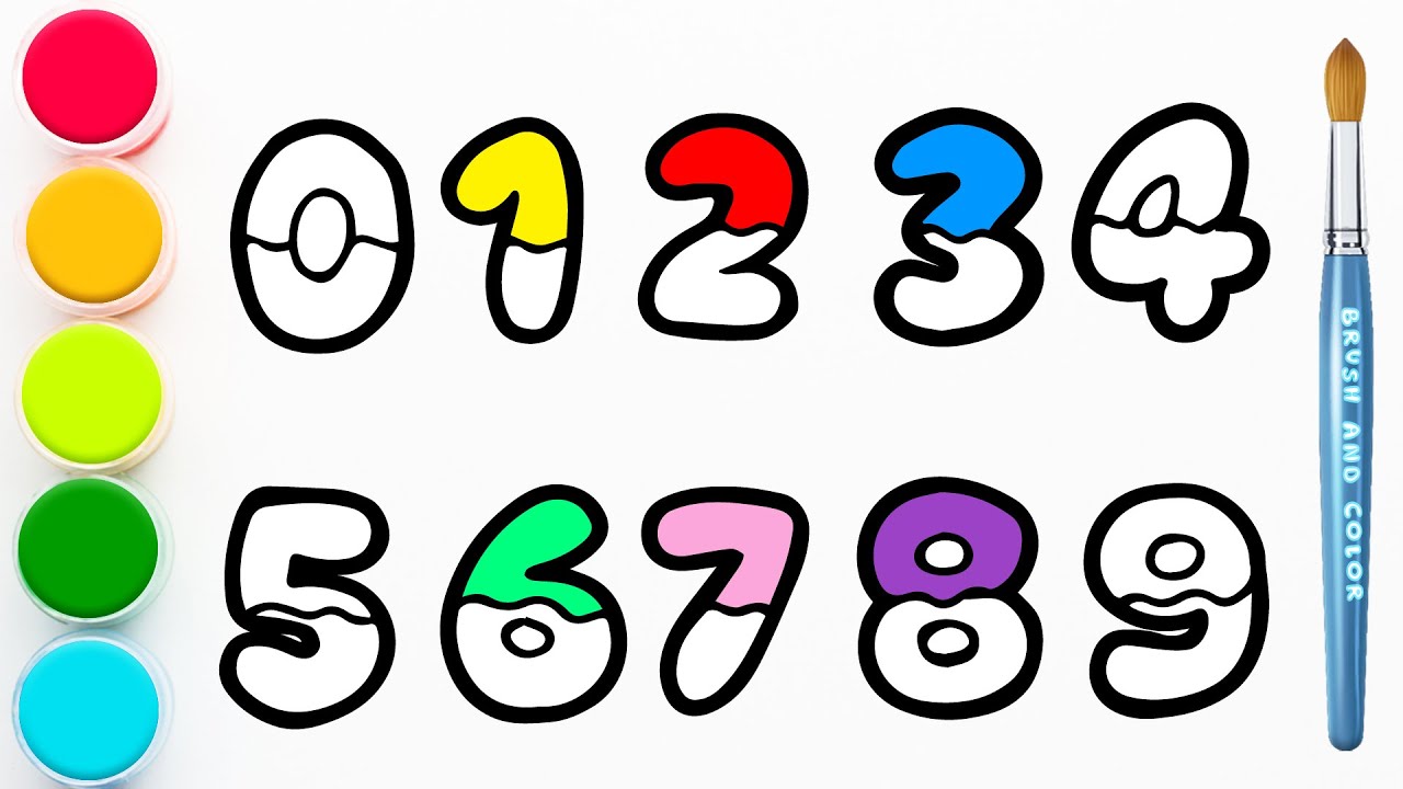 How to Draw a Digits from 1 to 10 | Step by Step - YouTube